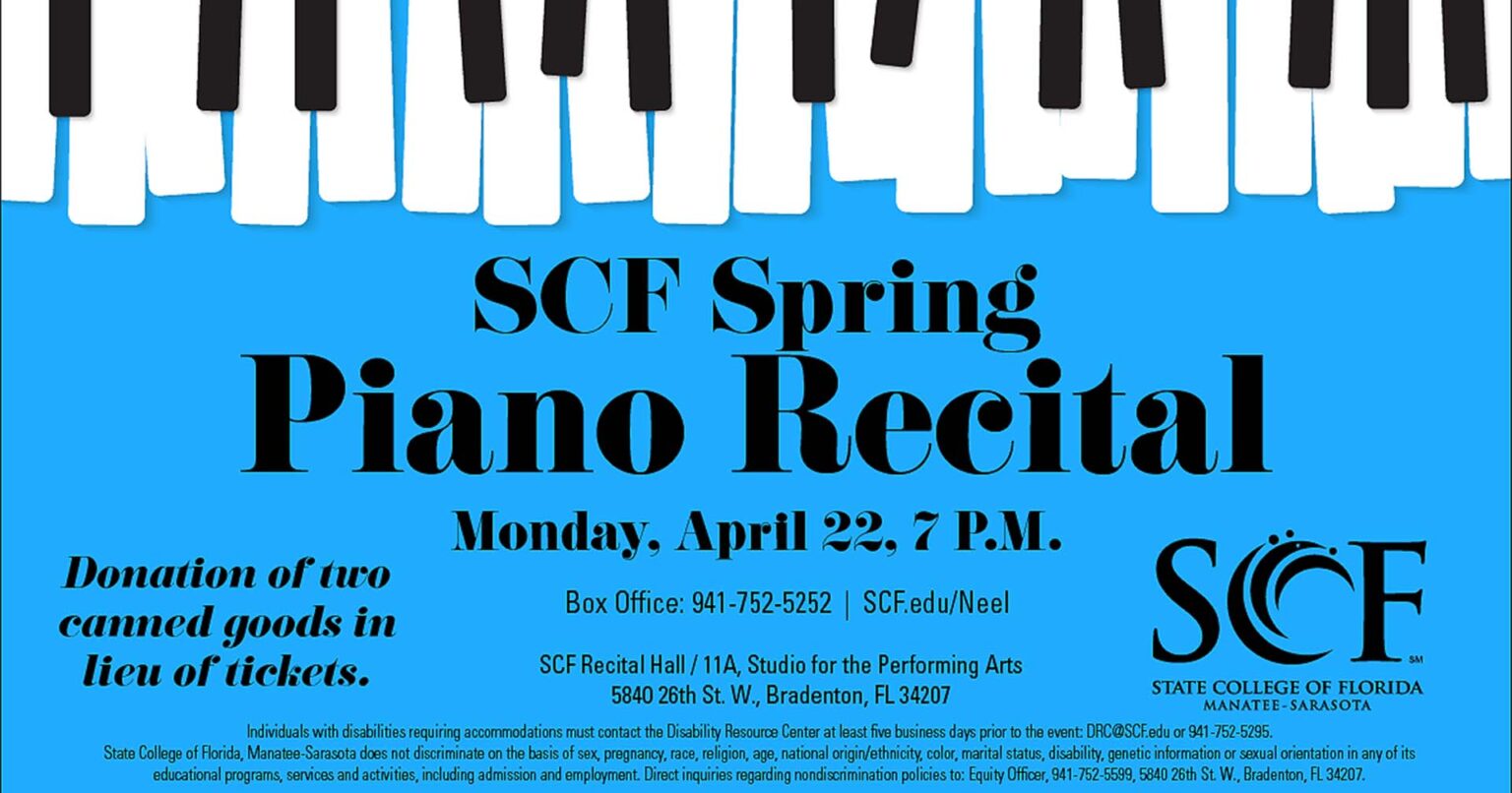 SCF Spring Piano Recital | State College of Florida, Manatee - Sarasota